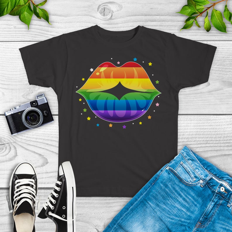Dripping Lips Pride Lgbt Gay Love Lesbian Rainbow Unisexshirt