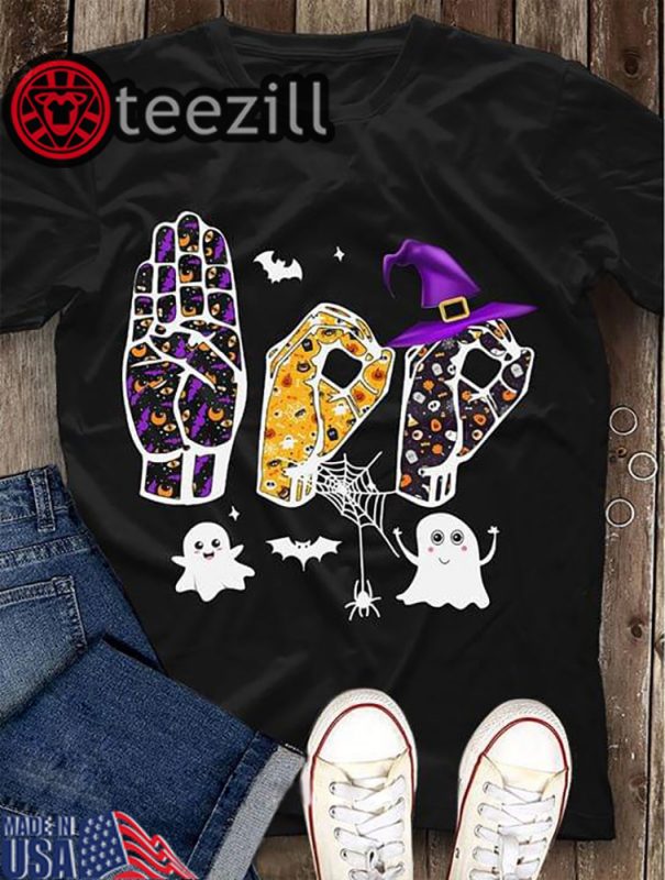 Boo asl sign language ghost halloween shirt - teezill