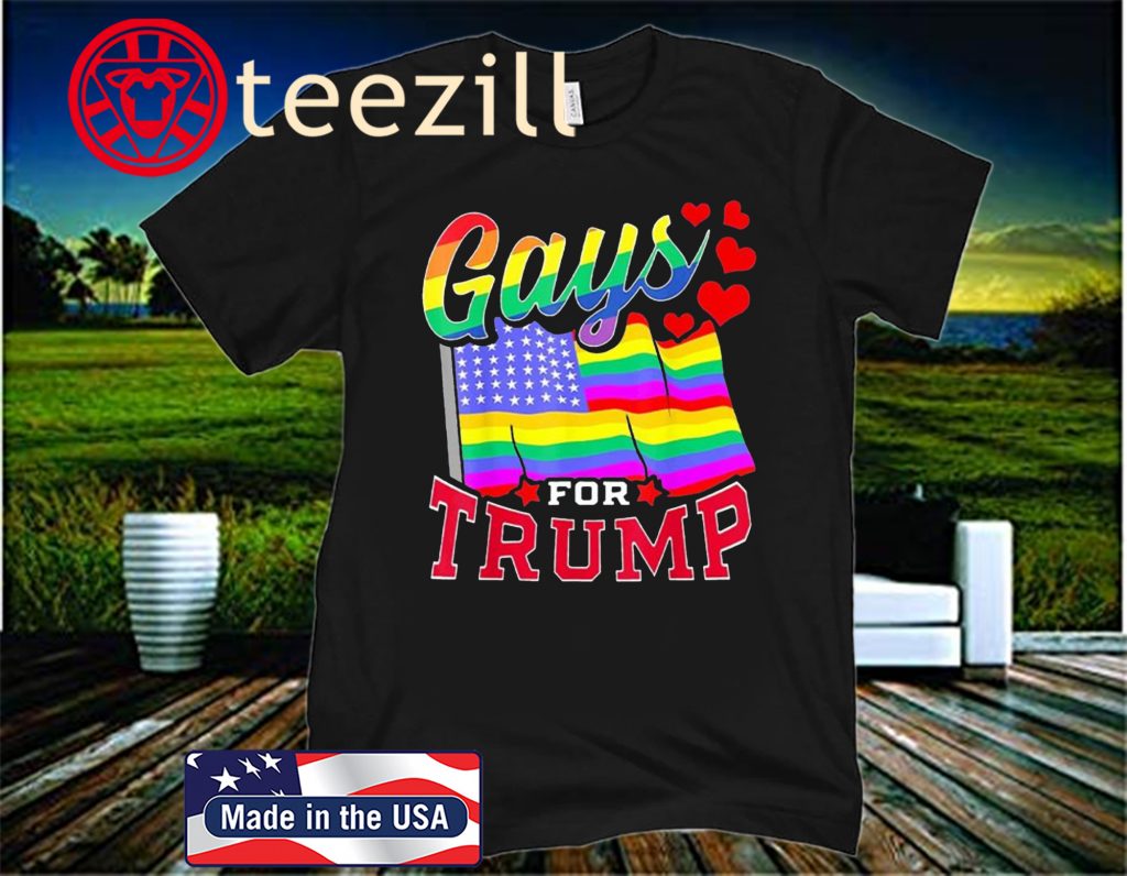 Gays For Trump Pride USA Flag LGBT 2020 Shirt - teezill